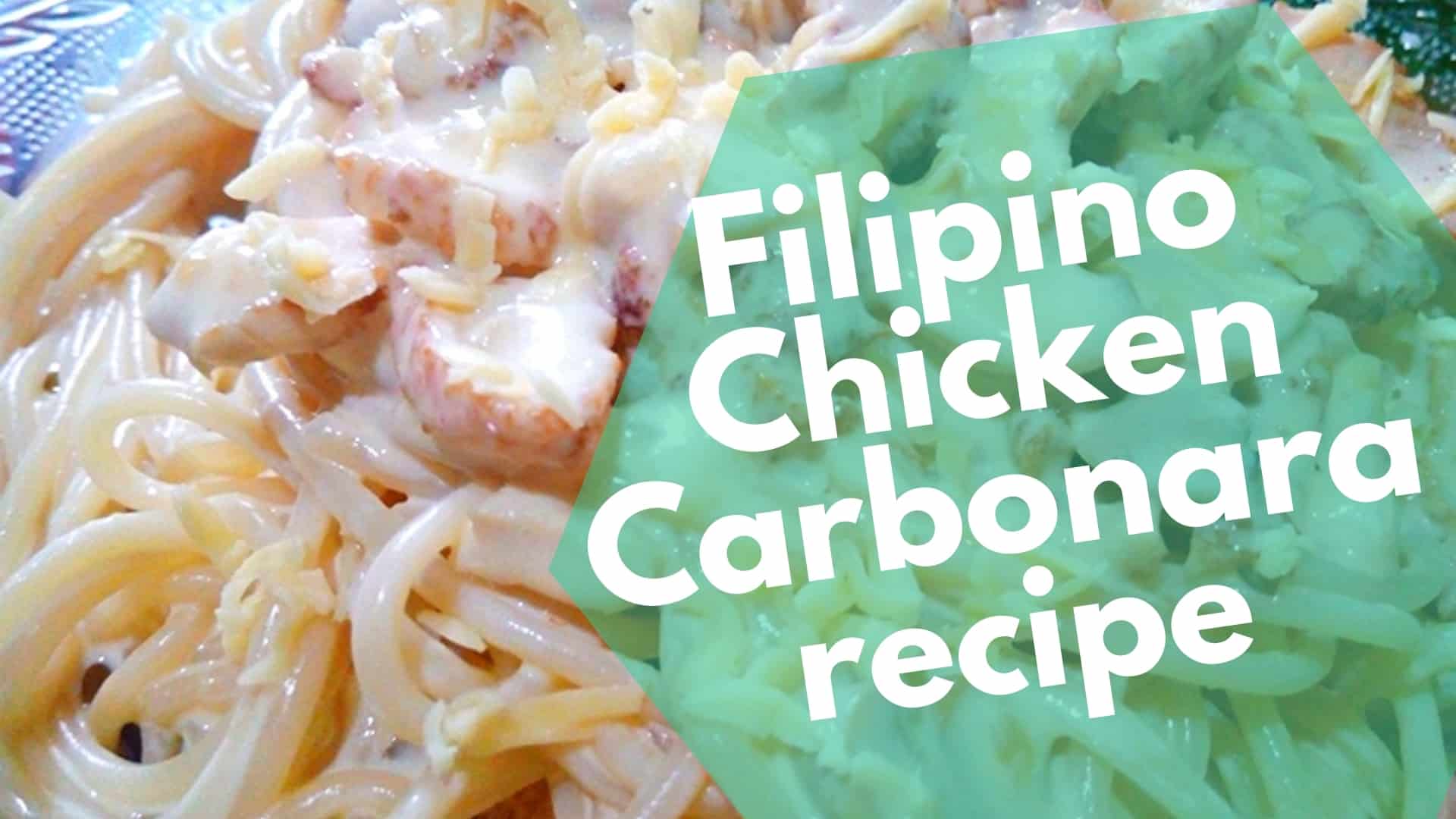 Filipino Chicken Carbonara Recipe with basil & chili powder