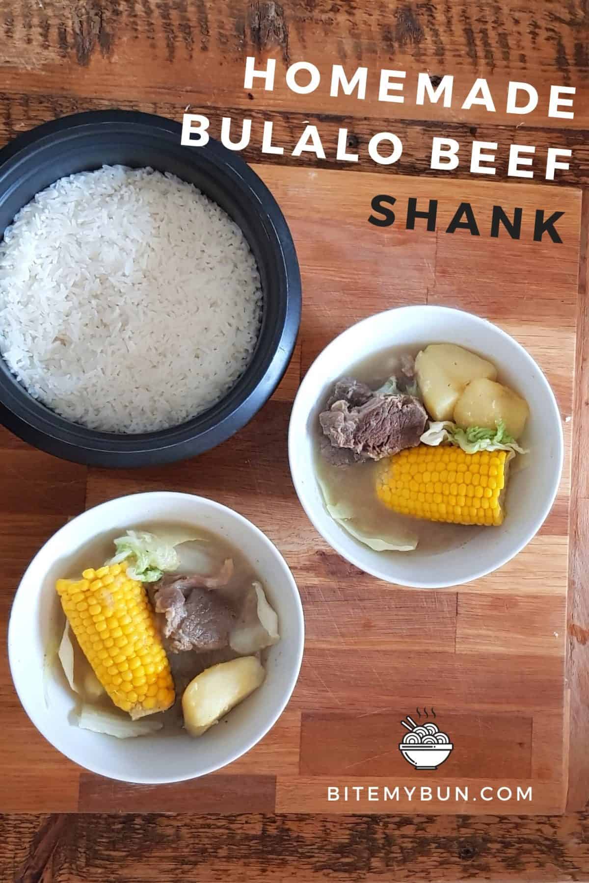 Filipino Bulalo Batangas Recipe with beef shank and cabbage